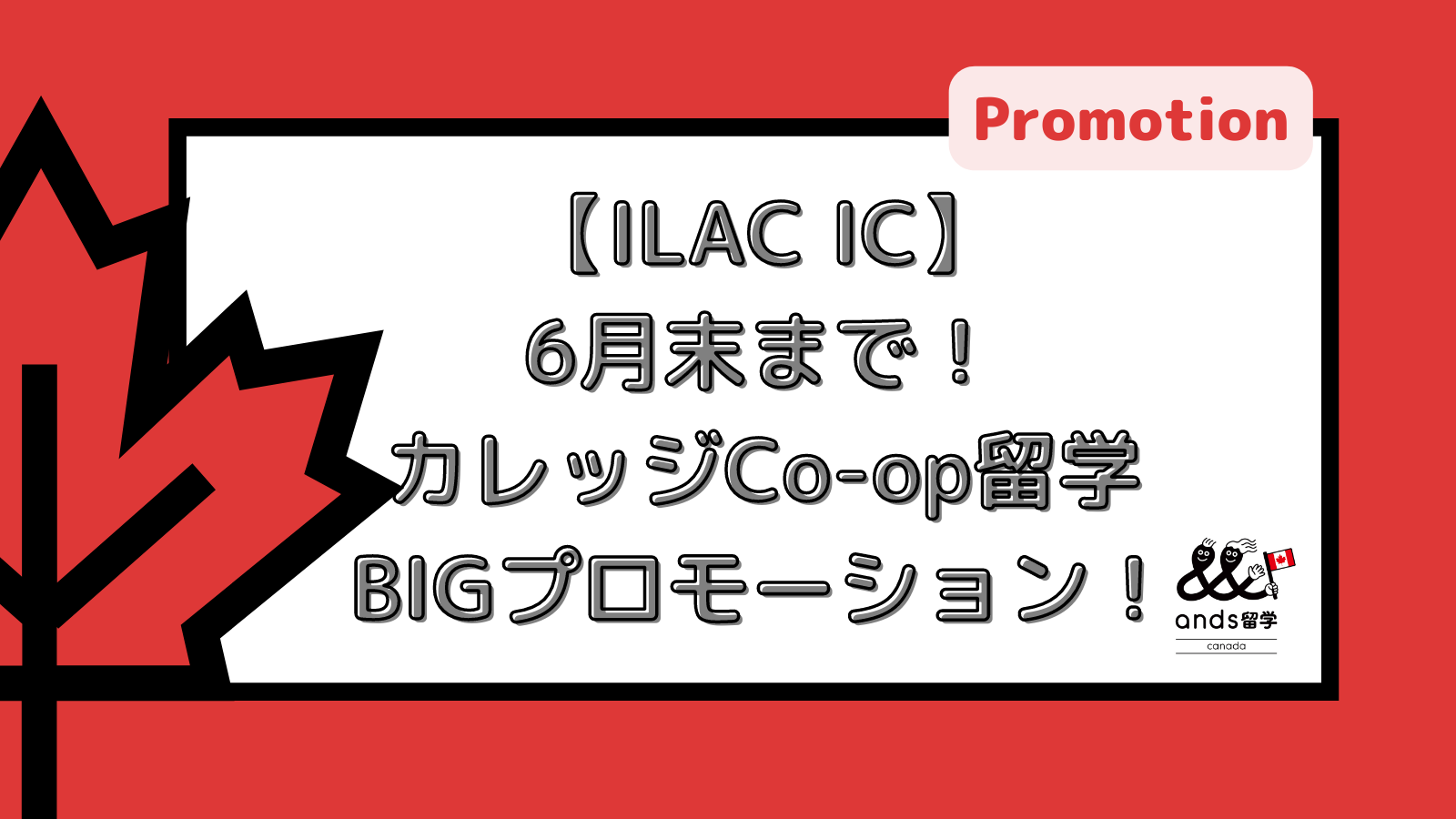 【ILAC IC】6月末まで！カレッジCo-op留学BIGプロモーション！（プロモーション情報）｜ands留学カナダ